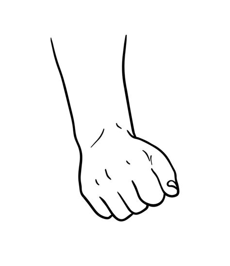 인간의 손 신체 부위 낙서 선형 만화 색칠 공부 프리미엄 벡터