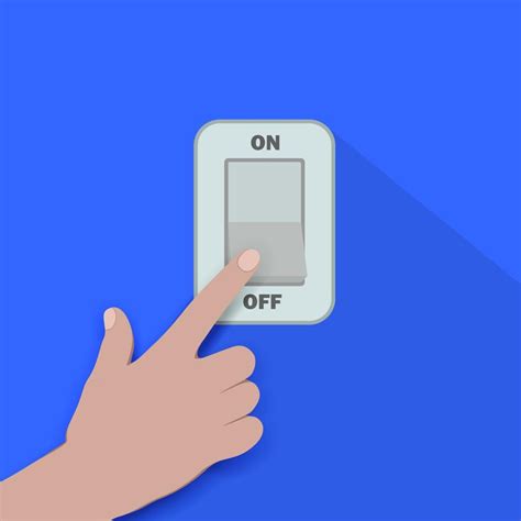 Hand Turning Off The Light Electric Control Concept Vector Graphic Design Vector Art