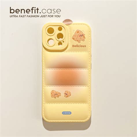 Benefit日韩简约羽绒服奶酪小人适用苹果13promax手机壳iphone12防摔11新款xsmax可爱xr软硅胶8plus7p创意女虎窝淘