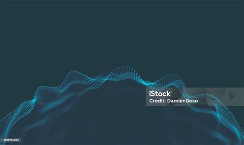 추상적 인 음악 배경 빅 데이터 파티클 흐름 시각화 과학 인포그래픽 미래 일러스트레이션 음파 사운드 시각화 3차원 형태에 대한 스톡 벡터 아트 및 기타 이미지 Istock