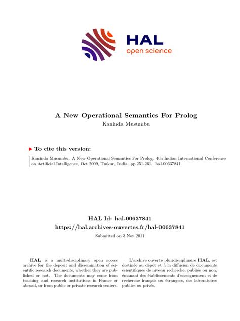 a new operational semantics for prolog hal open science pdf