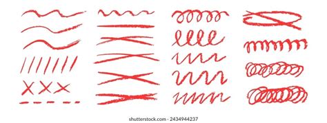 Red Underlines Strikethrough Strokes Over Royalty Free Licensable Stock Vectors Vector Art