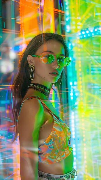 Premium Photo Photo Of Petite Non Binary Model With Augmented Reality