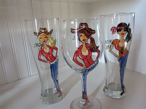 Funny Lady Wine Glass Party Girl Wine Glass Sassy Ladies With Etsy
