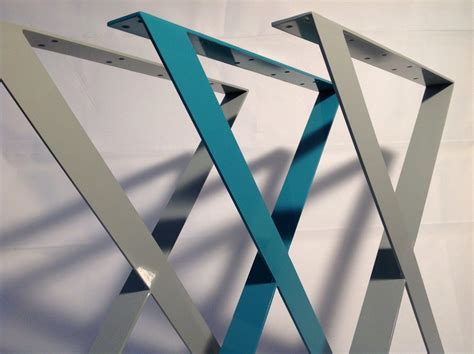 28 X Frame Flat Steel Table Legs 20 Wide Height 26 To 30 Set2