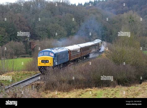 Peak Class Diesel Loco 46045 Approaching Arley Station Severn Valley