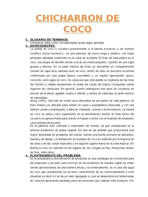 Chicharron De Coco Pdf Coco Arecaceae