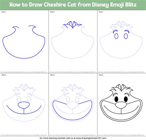 How To Draw Cheshire Cat From Disney Emoji Blitz Disney Emoji Blitz Step By Step