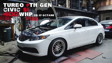 Turbo 9th Gen Civic Si Dyno Tune 400whp Ebtec Youtube