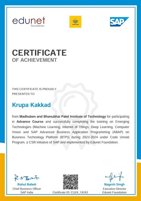 Krupa Kakkad On Linkedin Emergingtechnologies Codeunnati Sap Edunetfoundation Techskills