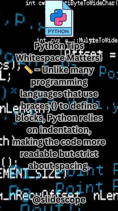 Python Programming Tips Whitespace Matters Youtube