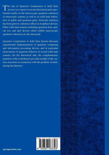 Quantum Computing In Solid State Systems Von B Ruggiero P Delsing