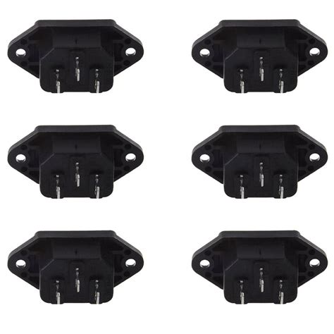 6x Iec 320 C14 Male Plug 3 Pins Pcb Panel Power Inlet Socket Connector