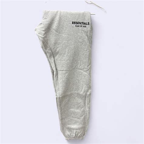 Essentials Light Heather Grey Fleece Sweatpants M Depop