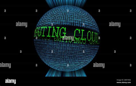 Cloud Computing Binary Data Sphere Stock Photo Alamy