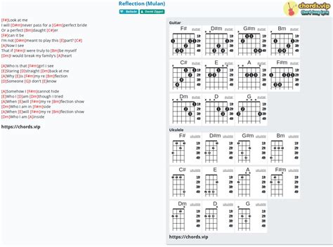 Chord Reflection Mulan Tab Song Lyric Sheet Guitar Ukulele Chords Vip