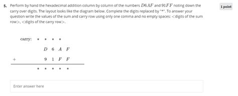 Calculating The Addition Of Two Hexadecimal Values Rlearnmath