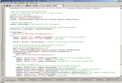Matlab Code For Inverse Kinematics