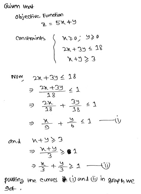 Solved Values Of X And Y Objective Function Z 5x Y Constraints