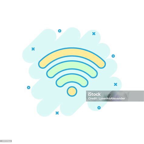 Wifi 인터넷 아이콘 만화 스타일입니다 Wi Fi 무선 기술 벡터 만화 그림 그림 네트워크 와이파이 비즈니스 개념 스플래시 효과 개념에 대한 스톡 벡터 아트 및 기타