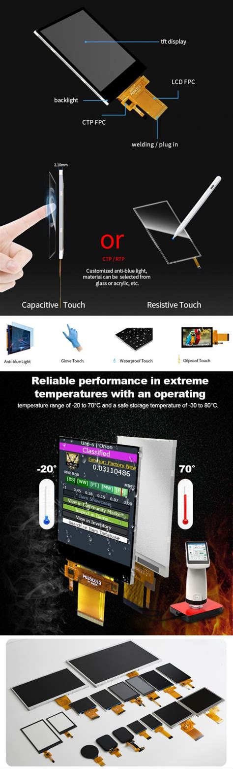3 5inch Ips Touch Screen 320x480 Lcm Modules Ili9488 Mcu Spi Interface