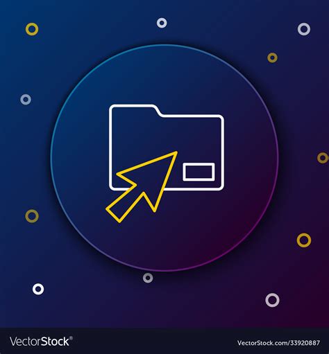 Line Cursor Click Document Folder Icon Isolated Vector Image