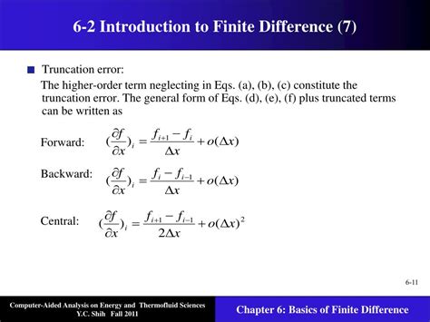 Ppt Chapter 6 Basics Of Finite Difference Powerpoint Presentation