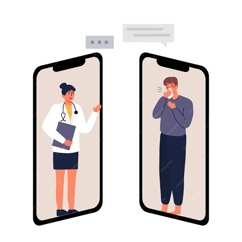 의사 약속 및 온라인 상담 일러스트 레이션 프리미엄 벡터