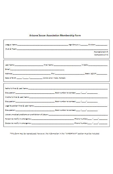 Free 50 Association Forms In Pdf Ms Word
