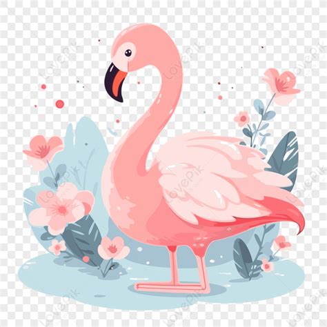 귀여운 플라밍고 벡터상표만화클립 아트 Png 일러스트 무료 다운로드 Lovepik