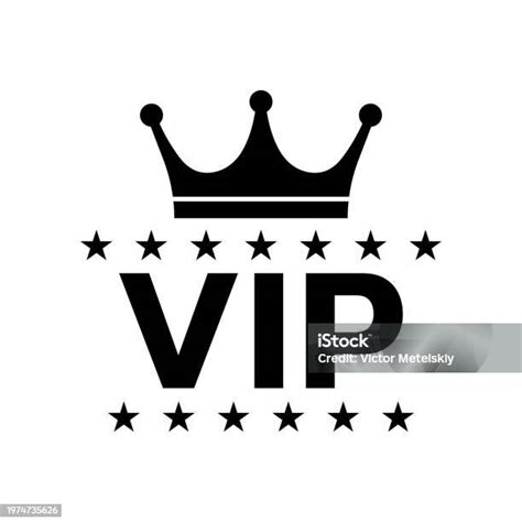 왕관과 별이 있는 Vip 로고 또는 아이콘입니다 프리미엄 카드 디자인 벡터 일러스트 레이 션입니다 검은색에 대한 스톡 벡터 아트 및 기타 이미지 Istock