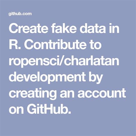 Create Fake Data In R Github Coding Software
