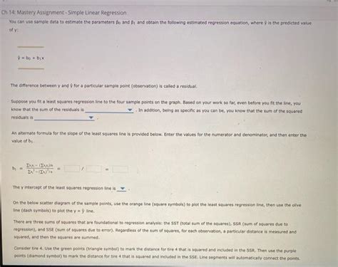 ch 14 mastery assignment simple linear regression