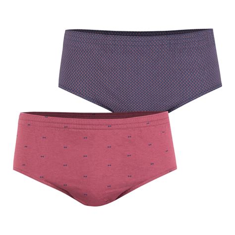 Lot De 2 Slips En Coton Bicolore à Imprimé Et Avec Une Coupe Fermée
