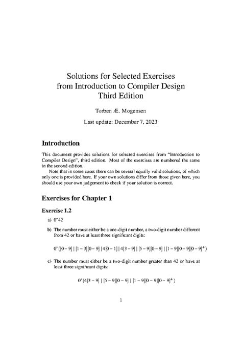 Solutions To Textbook Exercises Solutions For Selected Exercises From