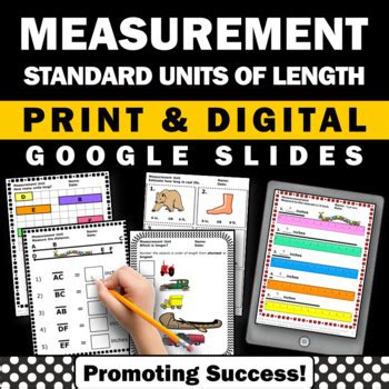 Measurement Activities Measuring Length Google SLIDES Print Digital Resources