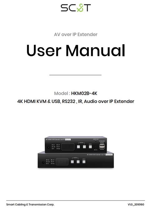 Sc T Hkm02b 4k Av Over Ip Extender User Manual