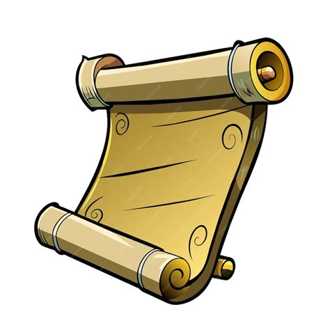 오래된 종이 두루마리 및 페르가멘트 만화 빈 고대 파피루스 또는 고대 필사본 프리미엄 벡터