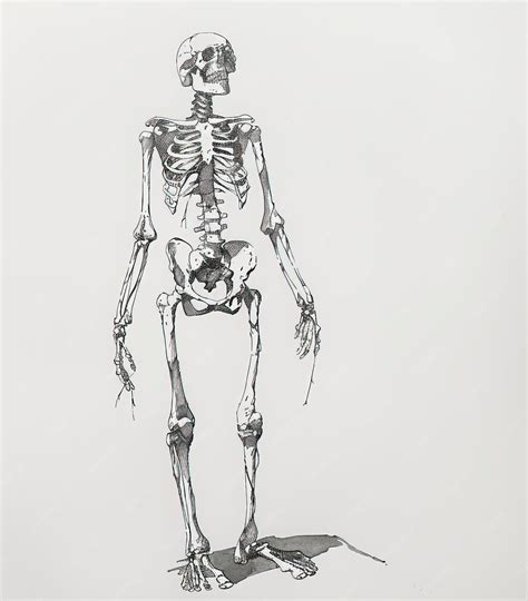 Premium Photo Angular Skeleton Gazing Ahead Slightly Inclined With