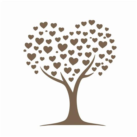Tree With Heart Leaves Vector Art Captivating Nature Love Illustration Vector Art At