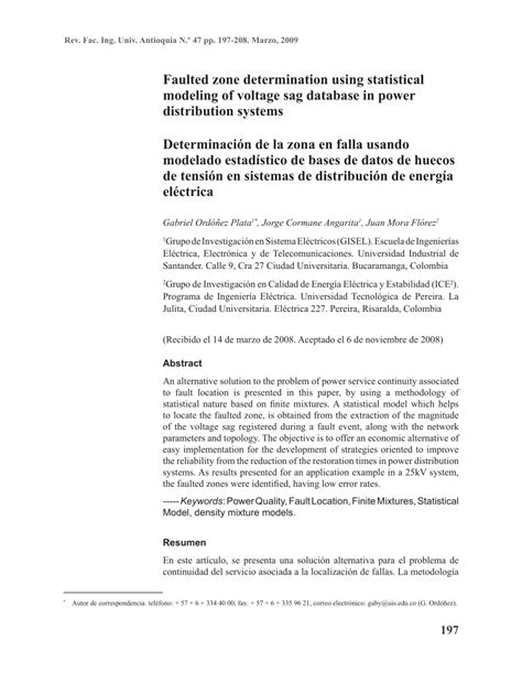 Pdf Faulted Zone Determination Using Statistical Modeling Of Voltage Sag Database In Power