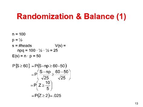 Statistics 542 Introduction To Clinical Trials Randomization Methods