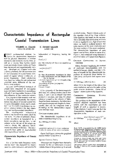 Pdf Characteristic Impedance Of A Rectangular Coaxial Line With Offset Inner Conductor