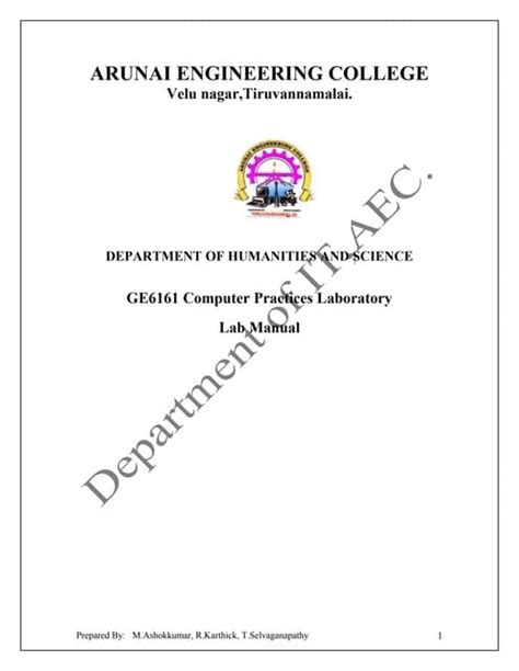 Ge6161 Lab Manual Pdf Desktop Publishing Computer Software And Applications