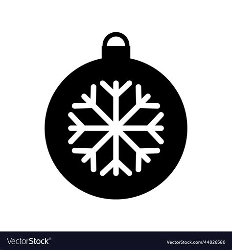 Christmas Ball With Snowflake Icon Royalty Free Vector Image
