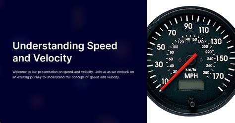 Understanding Speed And Velocity