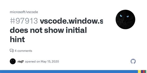 Vscodewindowshowinputbox Does Not Show Initial Hint · Issue 97913 · Microsoftvscode · Github