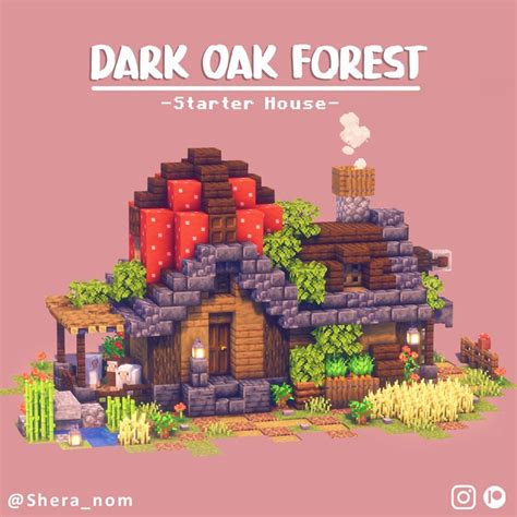 Dark Oak Starter House For Survival Minecraft Minecraft House With