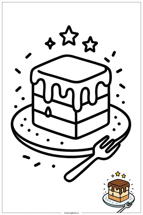 디저트 위에 초콜릿 뿌리기 색칠하기 페이지 무료 Pdfandpng 인쇄 가능