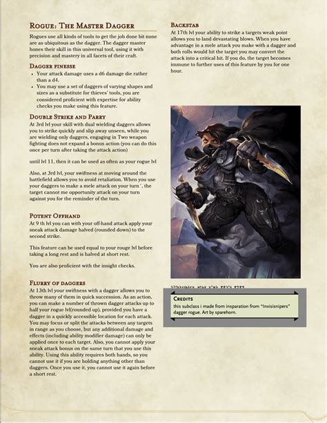 Rogue Subclass Relchrpgfantasy